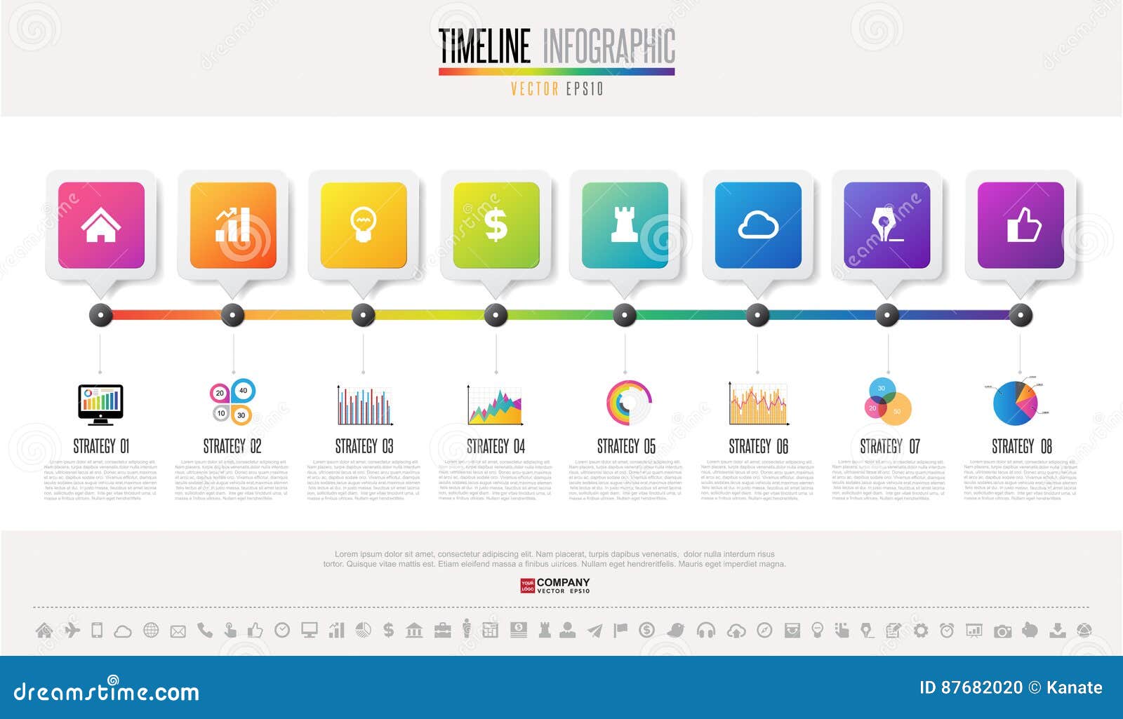 Timeline Infographics Design Template Stock Vector - Illustration of ...