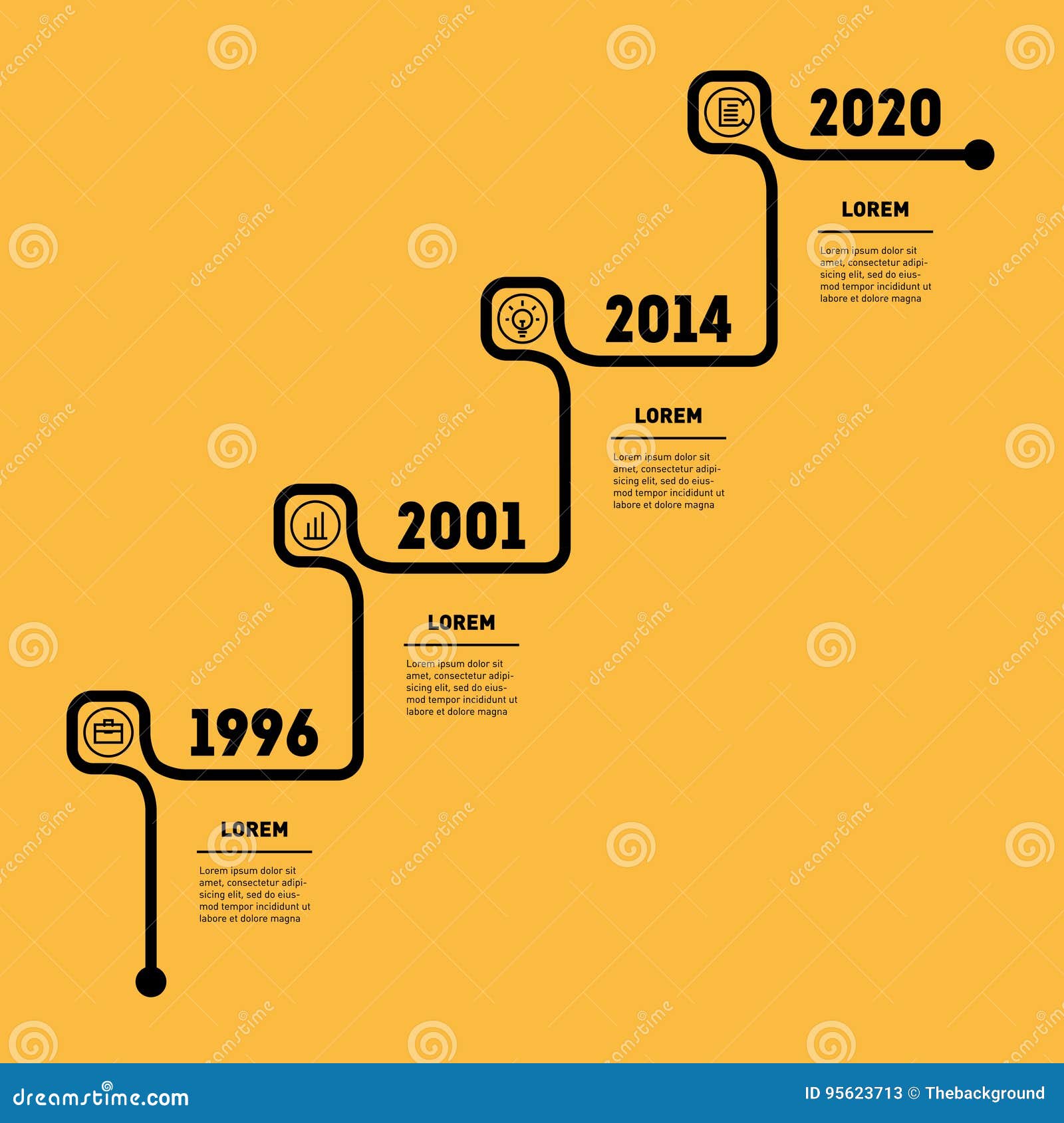 Timeline Infographics Design Template with Icons. Workflow or Pr Stock ...