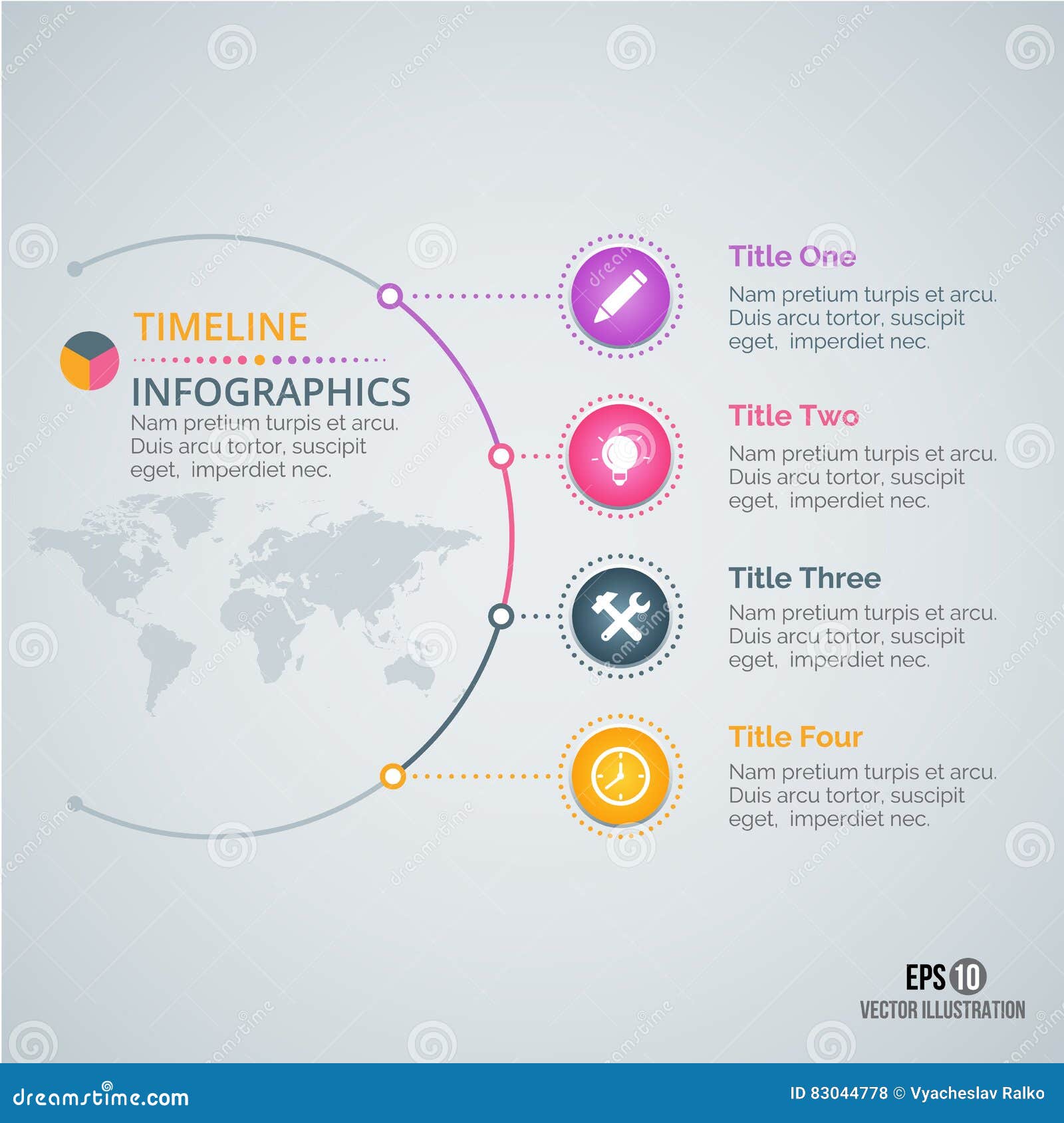 Timeline Infographics Design Template with Numbered Paper Elements ...