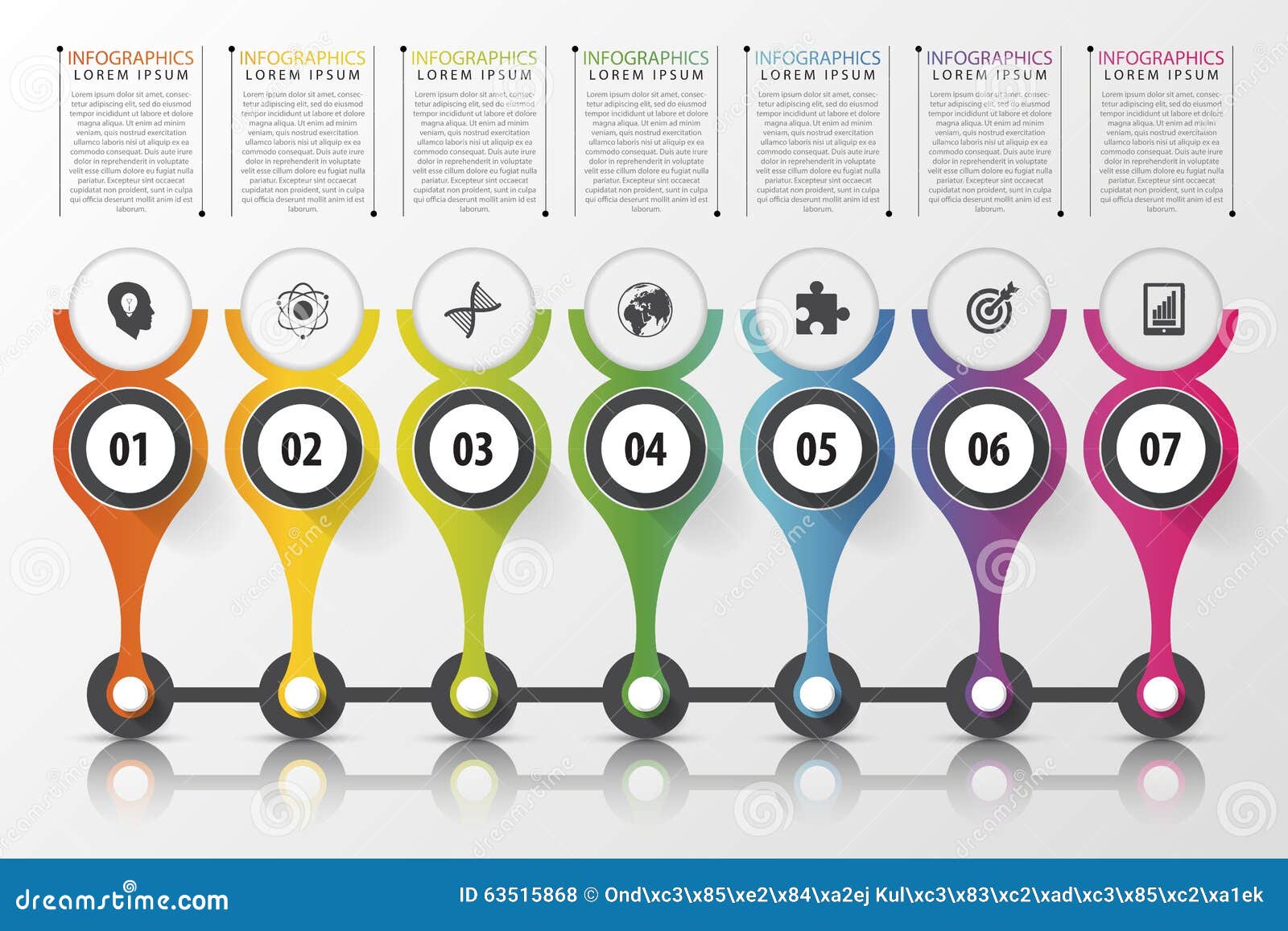 Timeline Infographics Design Template with Numbers. Stock Vector ...