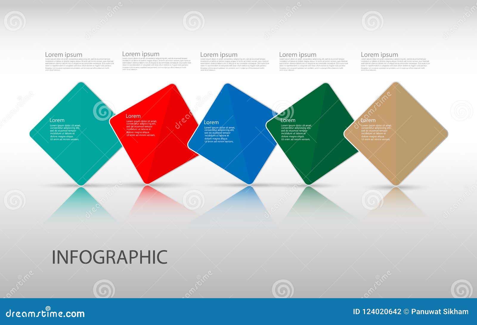 Timeline Infographics Design Template with 5 Options, Process Di Stock ...