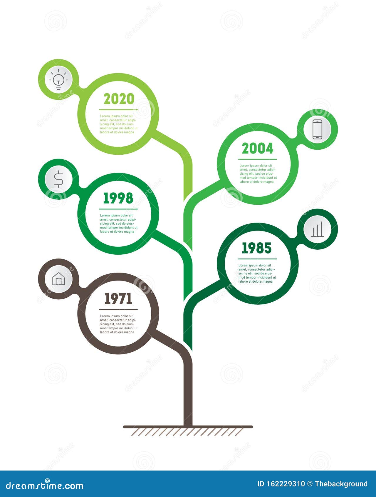 Timeline Infographics. Development and Growth of the Business. Vertical ...