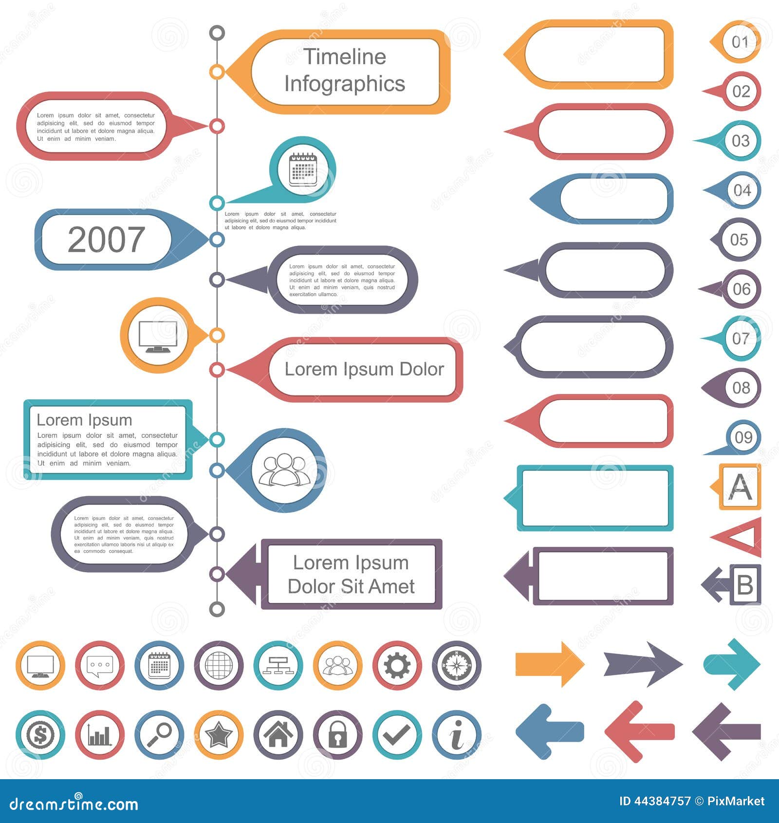 Timeline - Different Tooltips - Vector Infographic | CartoonDealer.com ...