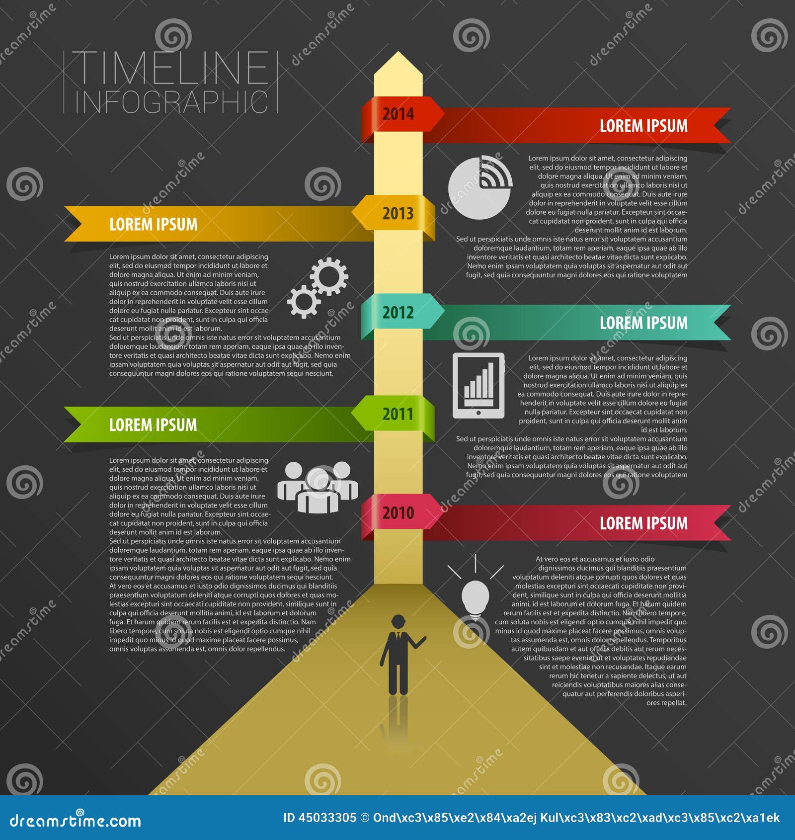 Timeline Infographics, Elements with Icons. Vector Black Stock Vector ...