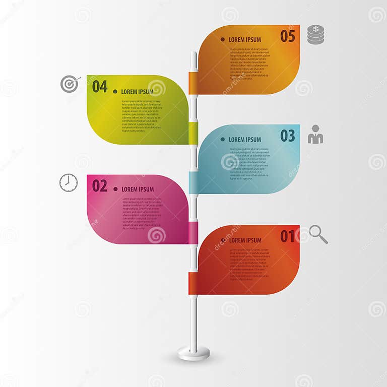 Timeline Infographics. Flags Stock Vector - Illustration of number ...