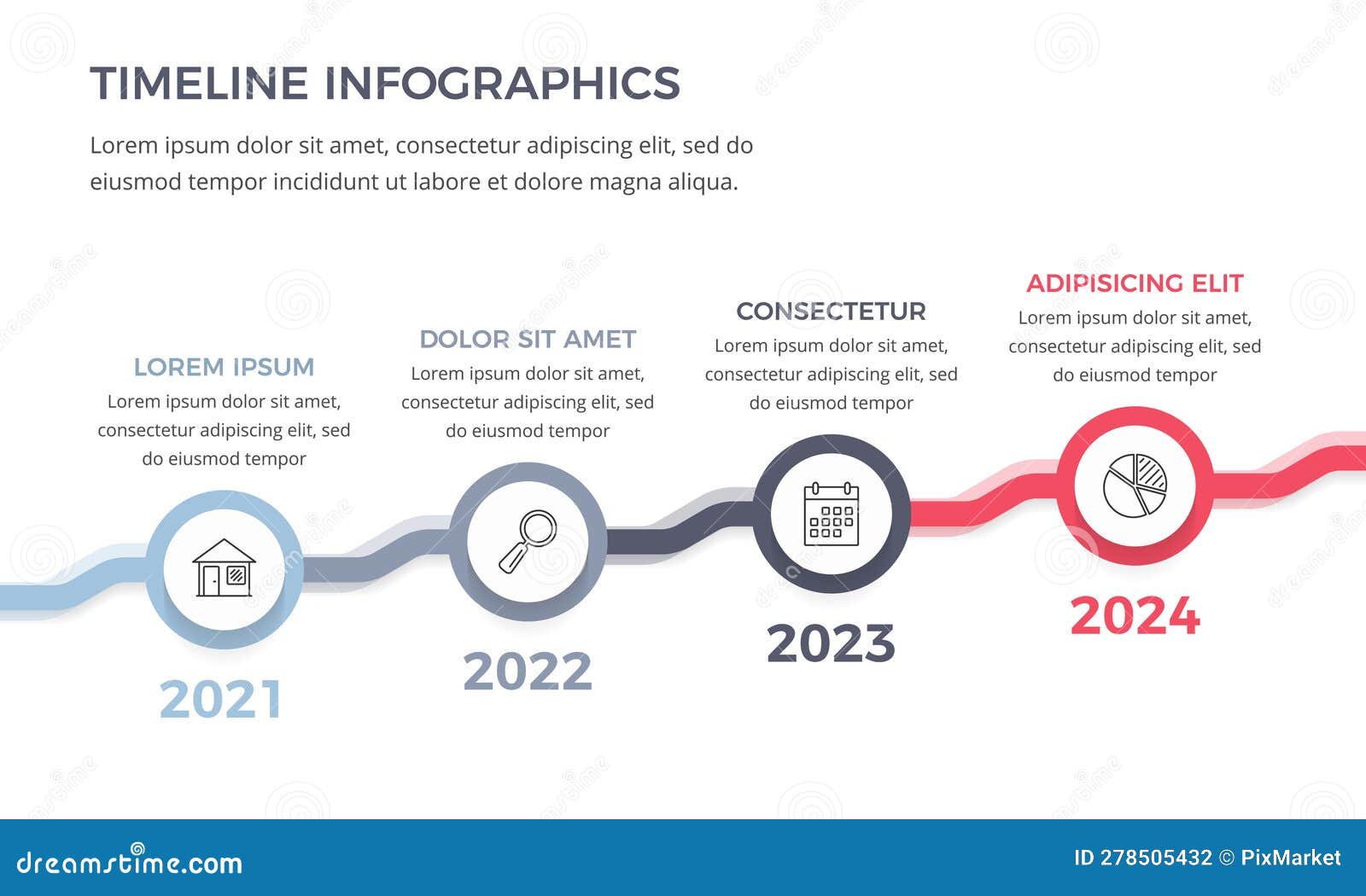 Timeline Infographics stock vector. Illustration of diagram - 278505432
