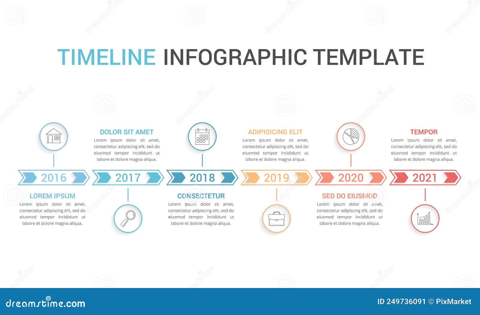 Timeline Infographics stock vector. Illustration of business - 249736091