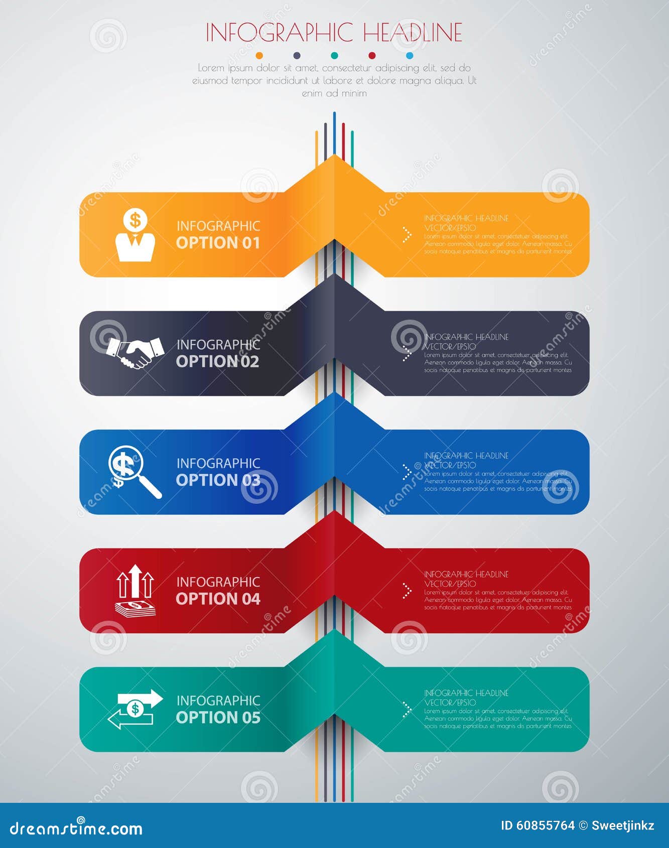 Timeline Infographics with Icons Set. Stock Vector - Illustration of ...