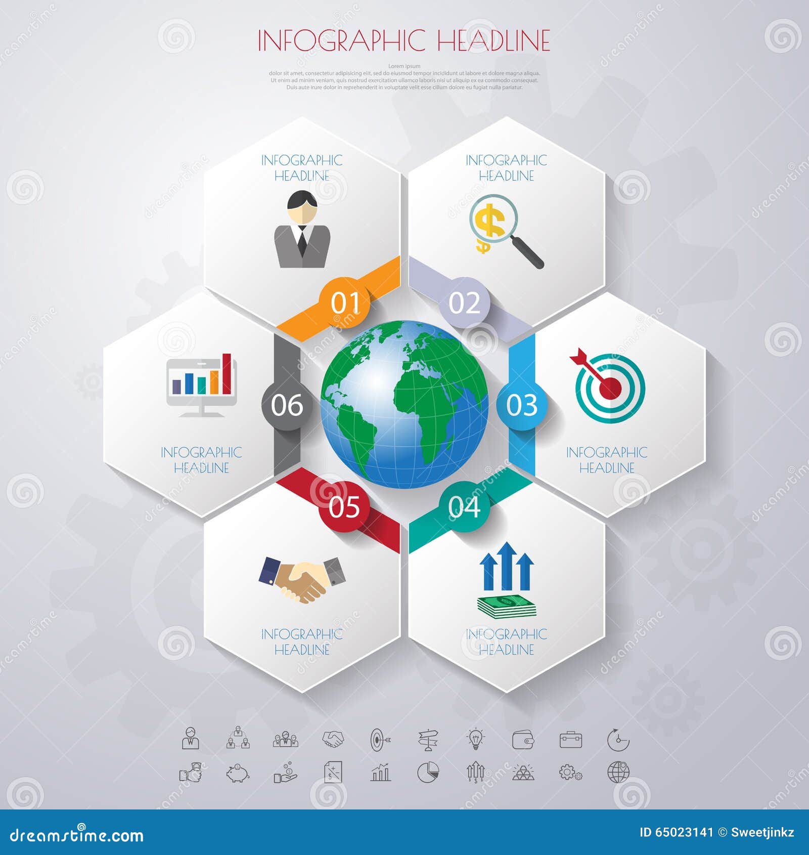 Timeline Infographics with Icons Set. Stock Vector - Illustration of ...