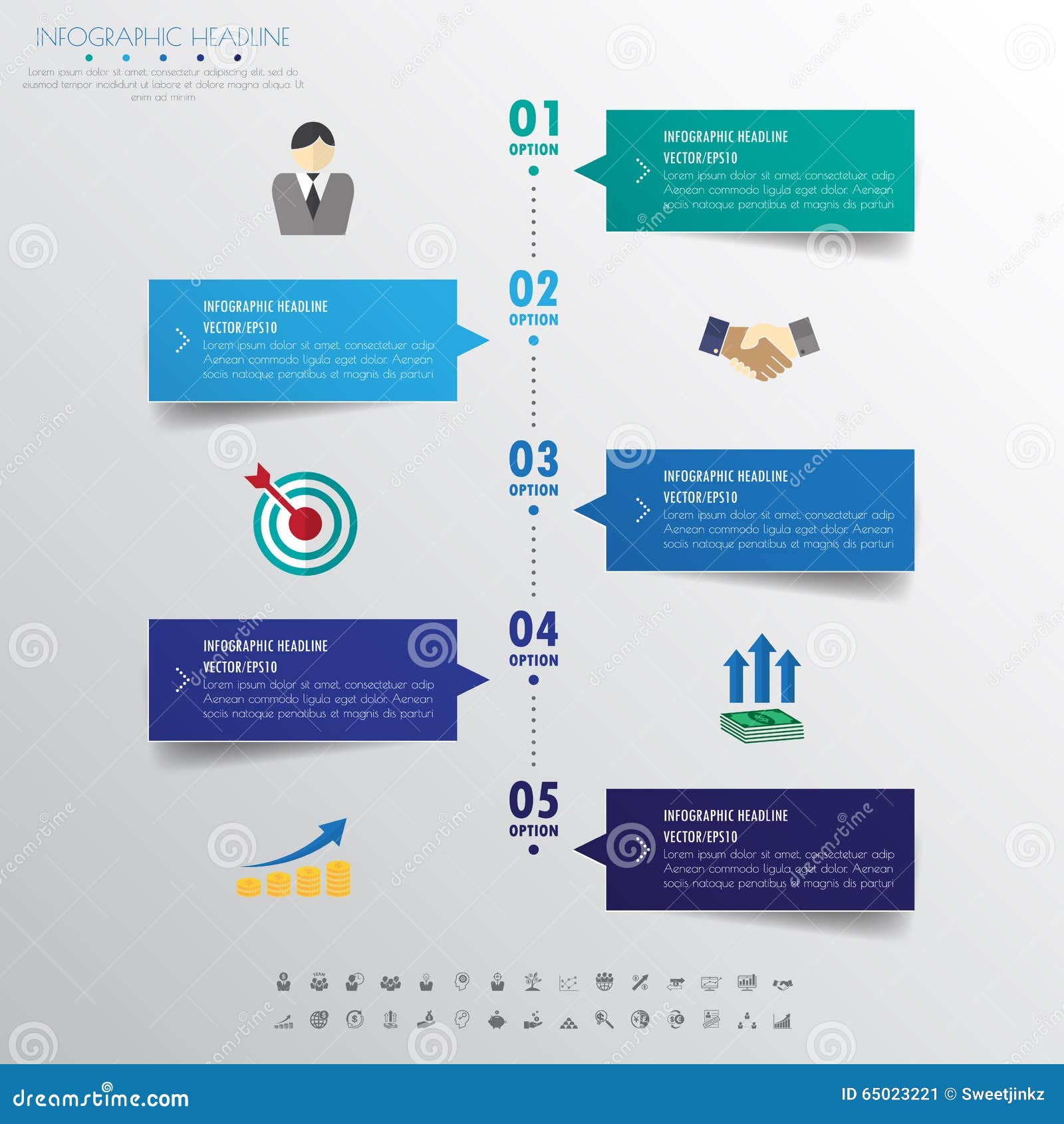Timeline Infographics with Icons Set. Vector. Illustration. Stock ...