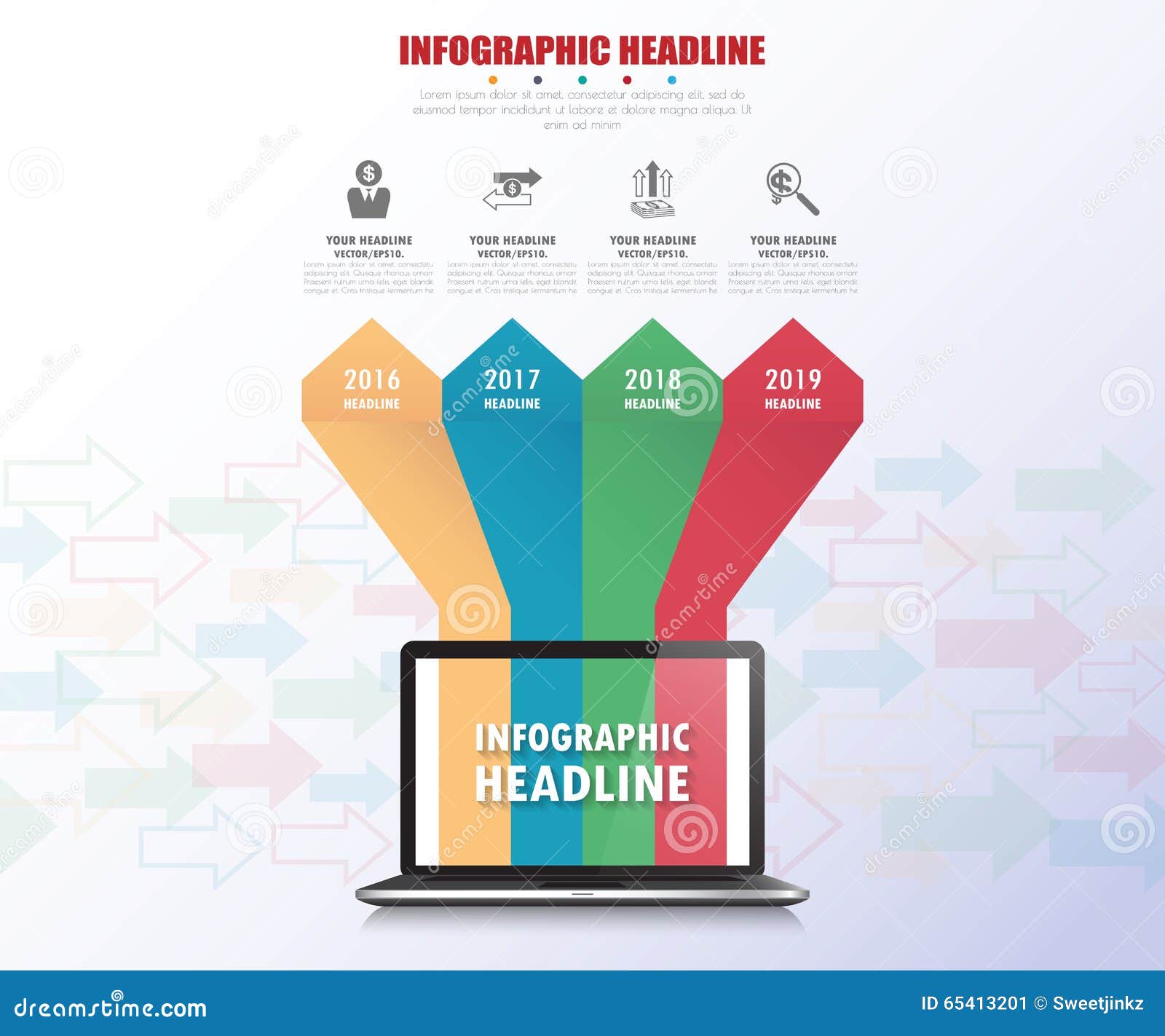 Timeline Infographics with Icons Set. Vector. Illustration. Stock ...