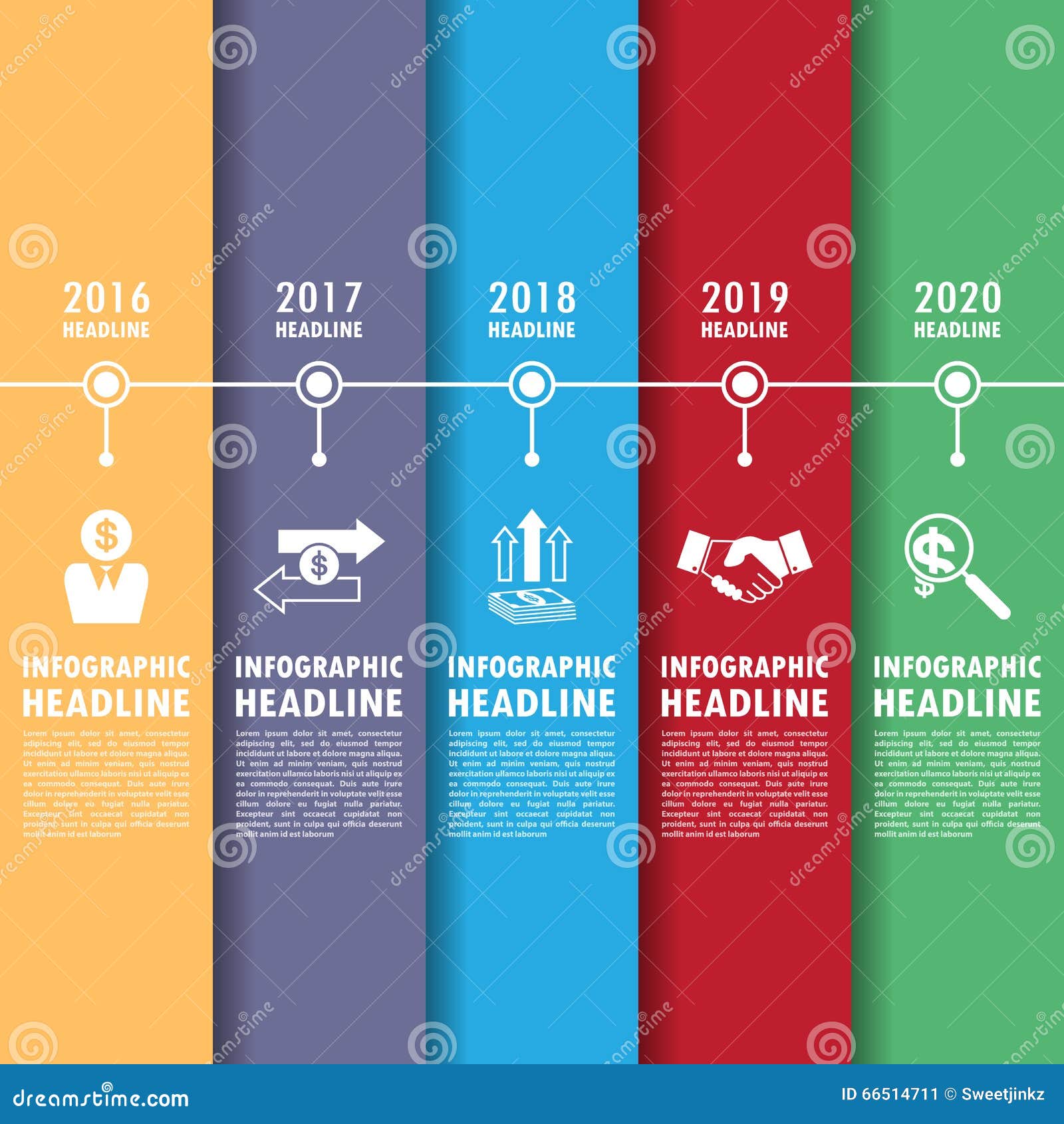 Timeline Infographics with Icons Set. Vector. Illustration. Stock ...
