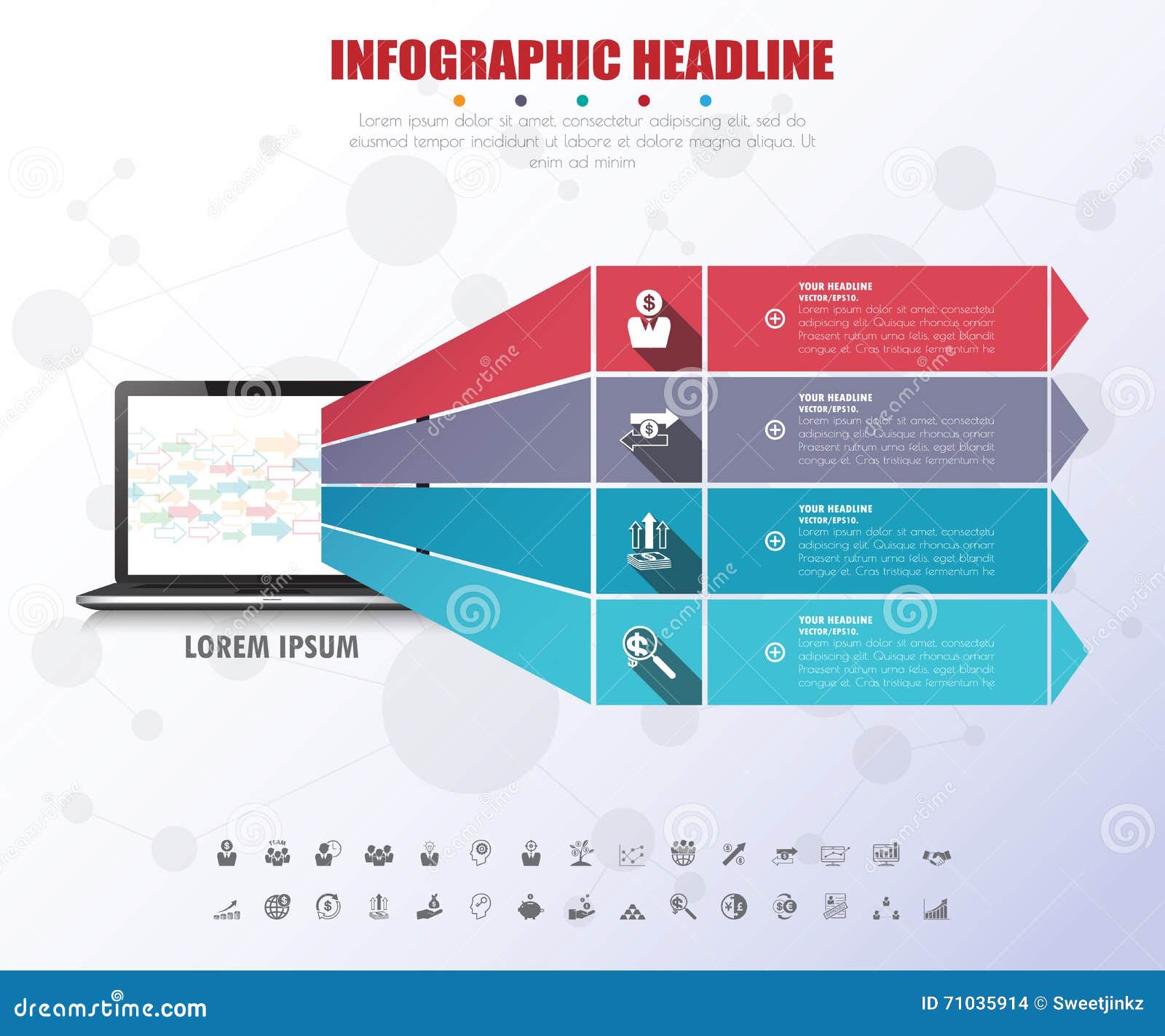 Timeline Infographics with Icons Set. Vector. Illustration. Stock ...