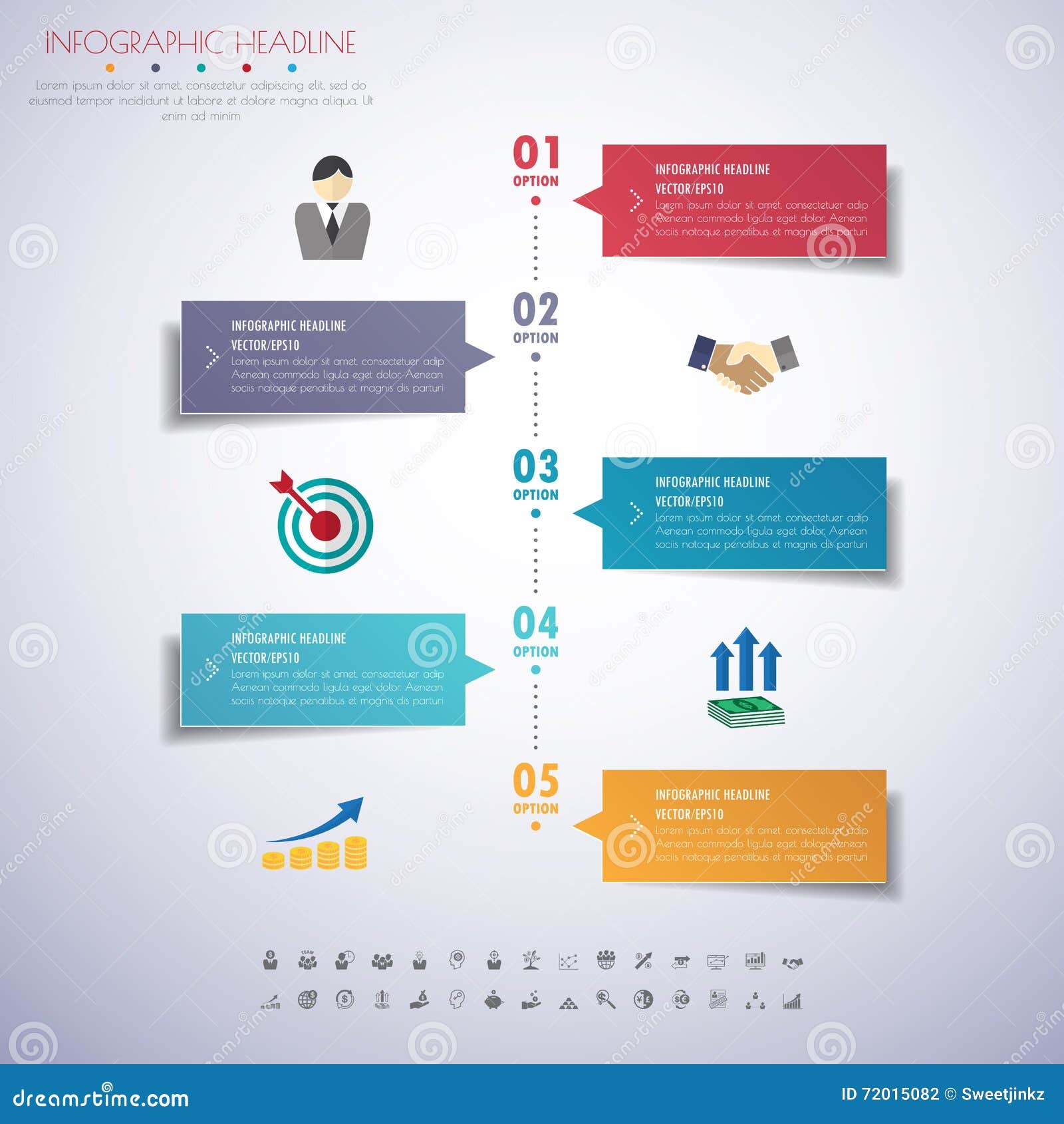 Timeline Infographics with Icons Set. Vector. Illustration. Stock ...