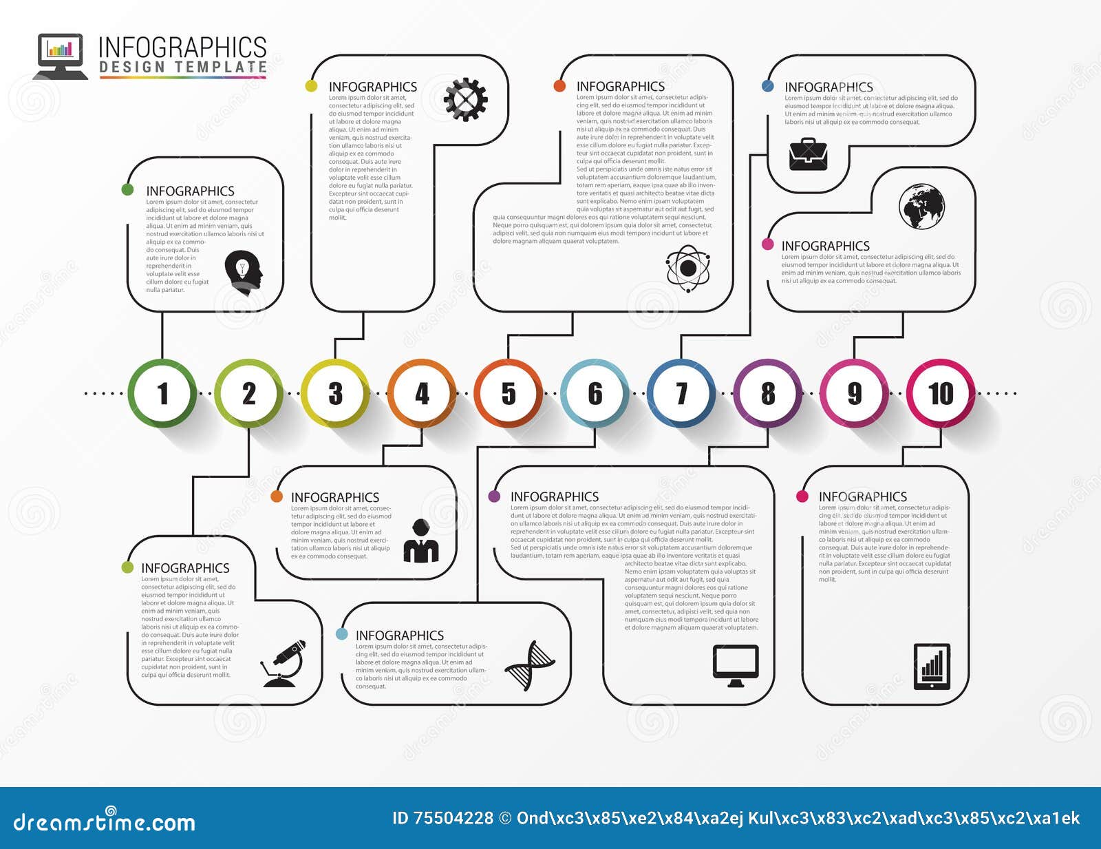 Timeline Infographics. Modern Design Template with Icons Stock Vector ...