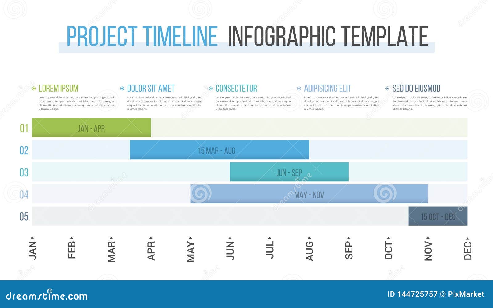 Timeline Infographics stock vector. Illustration of schedule - 144725757
