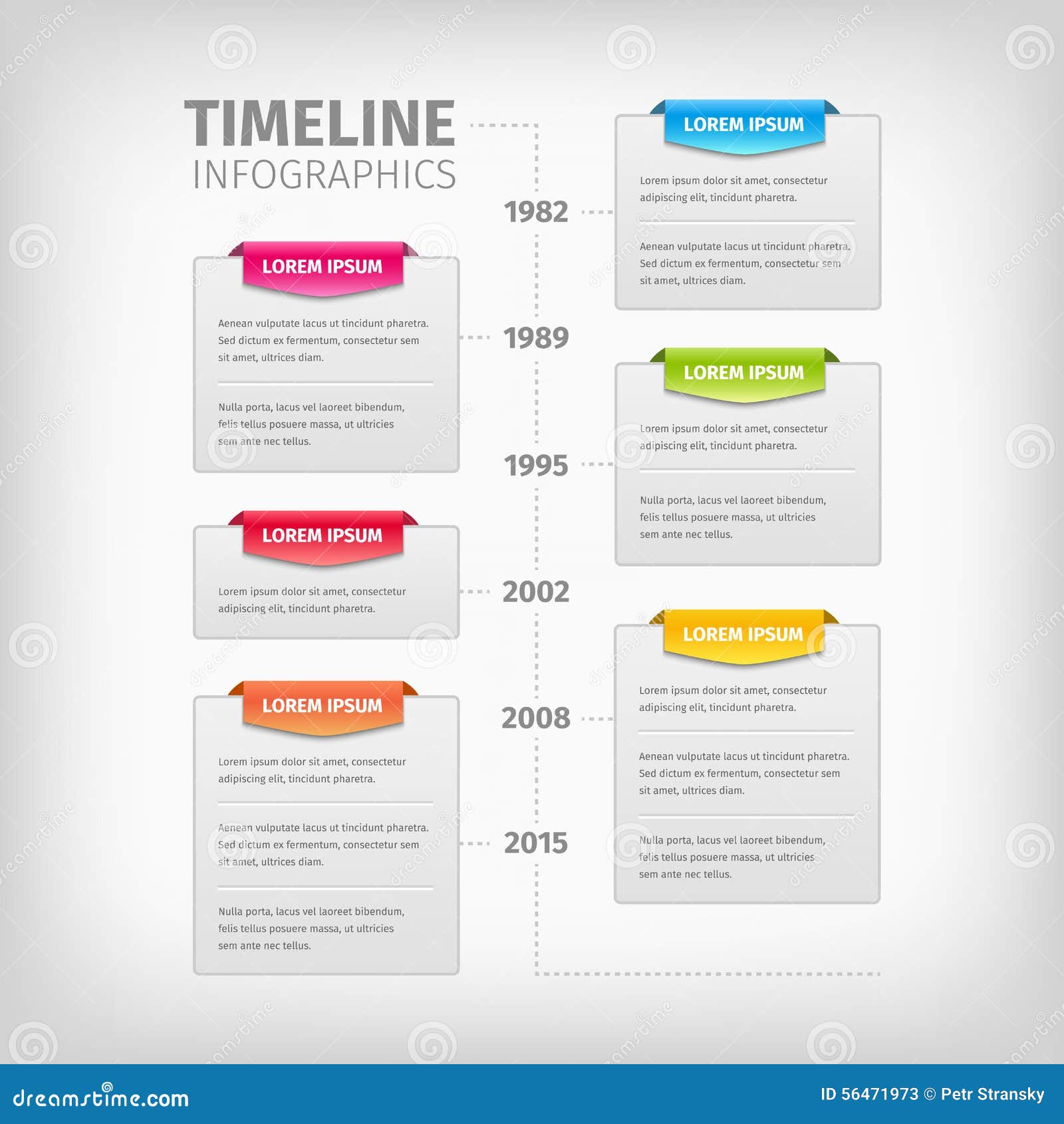 Timeline Infographics with Soft Gray Boxes and Stock Vector ...