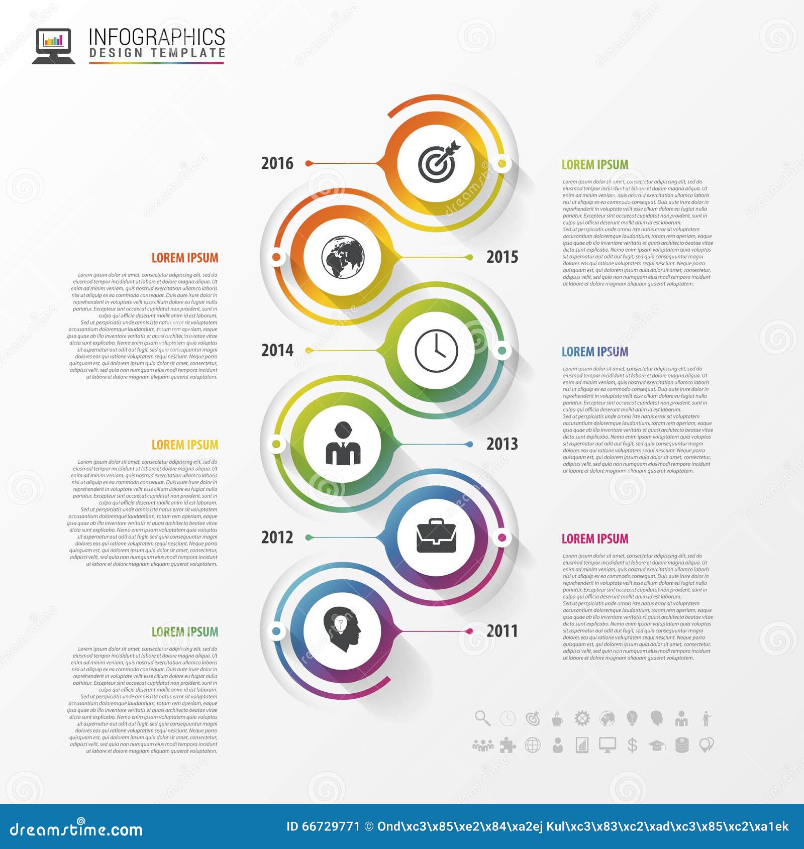 Timeline Infographics Template. Colorful Modern Design Stock Vector ...