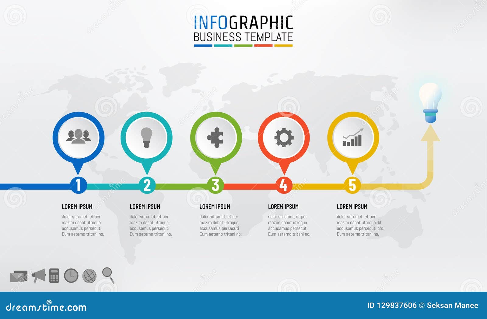Timeline Infographics Template Design with 5 Steps, Processes, Workflow ... Timeline Infographics Template Design with 5 Steps, Processes, Workflow ...