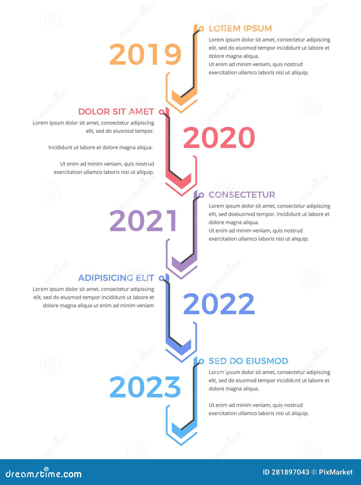 Timeline Infographics stock vector. Illustration of company - 281897043