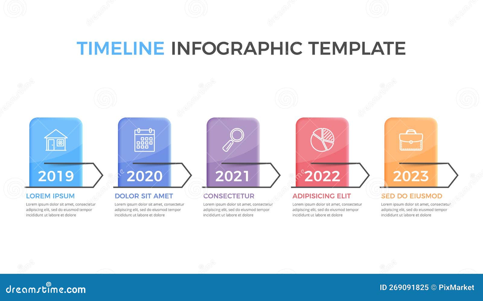 Timeline Infographics stock vector. Illustration of element - 269091825