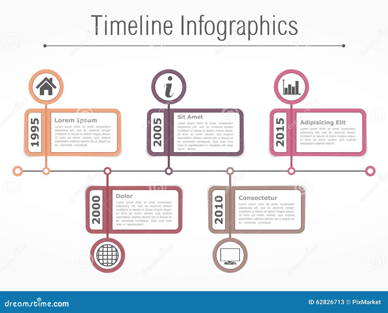 Timeline Infographics Template Stock Vector - Illustration of ...