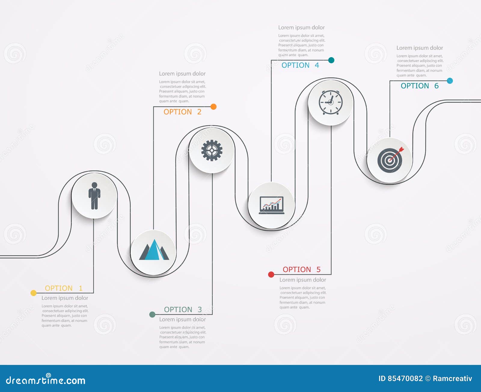 Timeline, Infographics Template with Stepwise Structure with 6 Steps ...