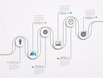 Timeline, Infographics Template with Stepwise Structure with 6 Steps ...