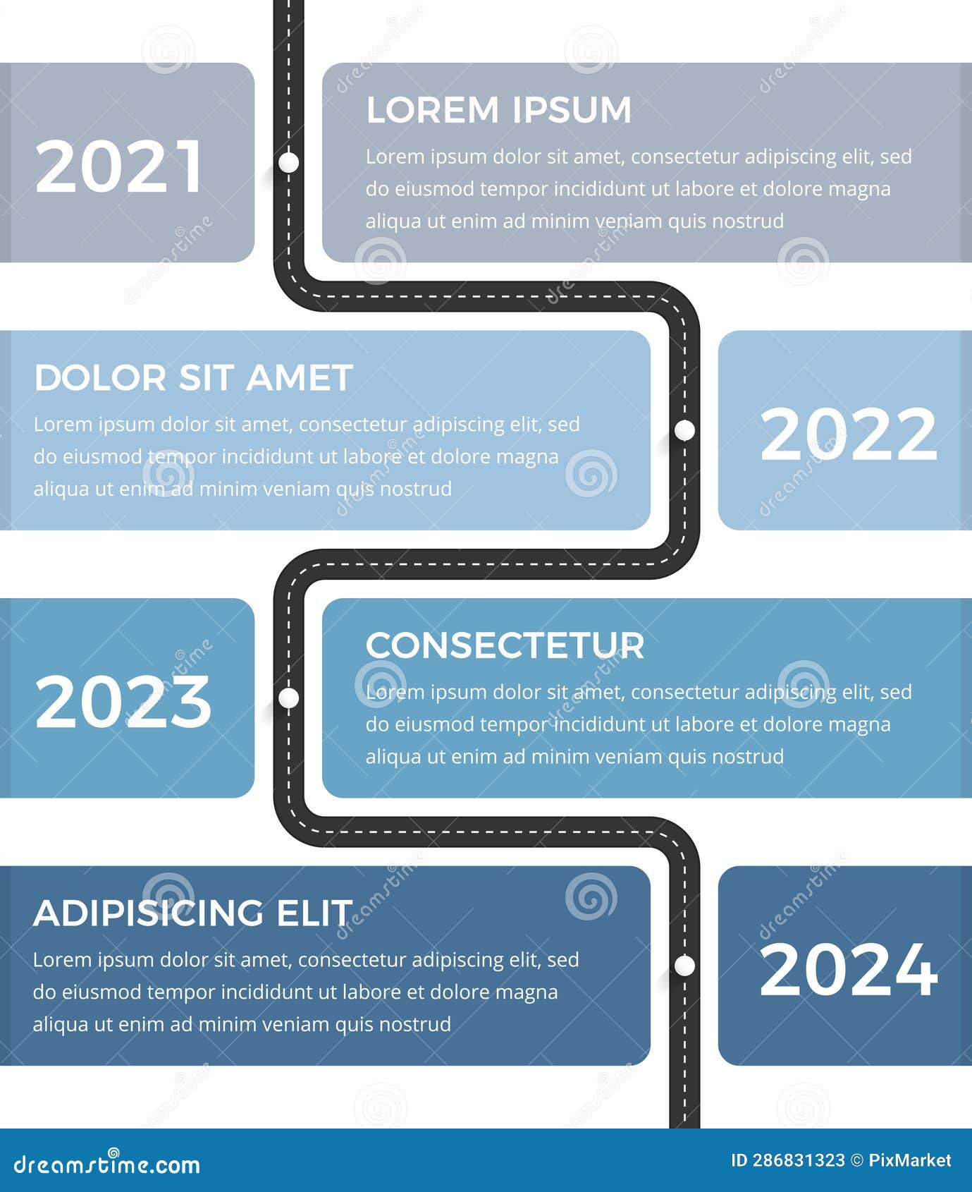 Timeline Infographics stock vector. Illustration of time - 286831323