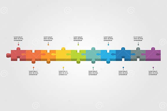 Timeline Jigsaw Graph Chart Template for Infographic for Presentation ...
