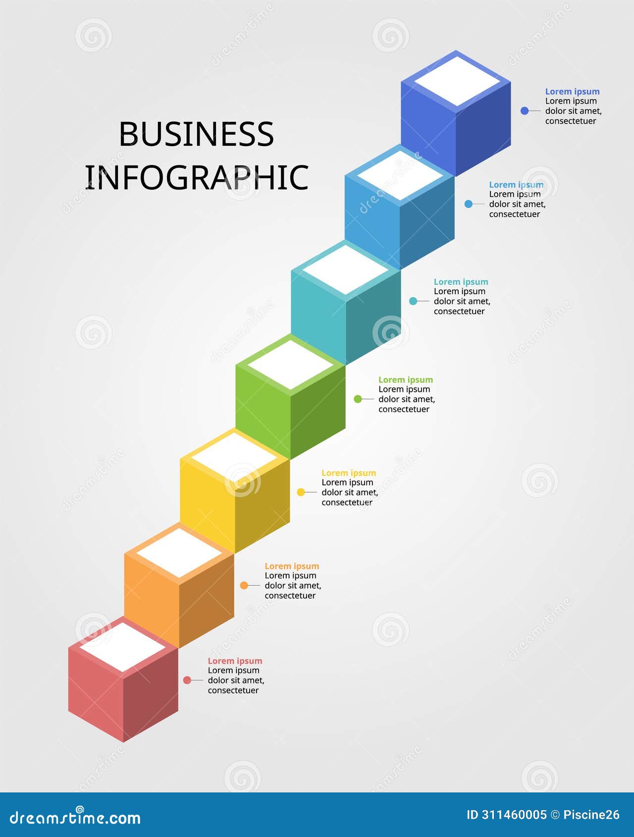 Timeline Ladder Level for Infographic Presentation Template with 7 ...