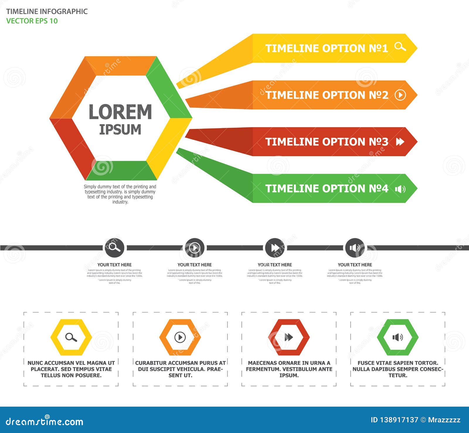 Timeline Vector Infographic for Steps and Option for Marketing ...