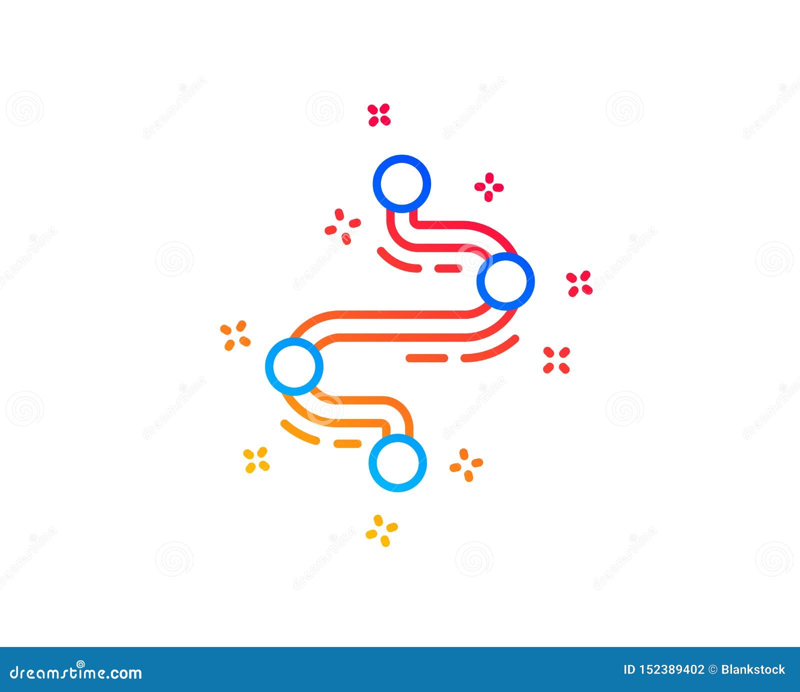 Timeline Line Icon. Project Process, Journey Path Sign. Vector Stock ...
