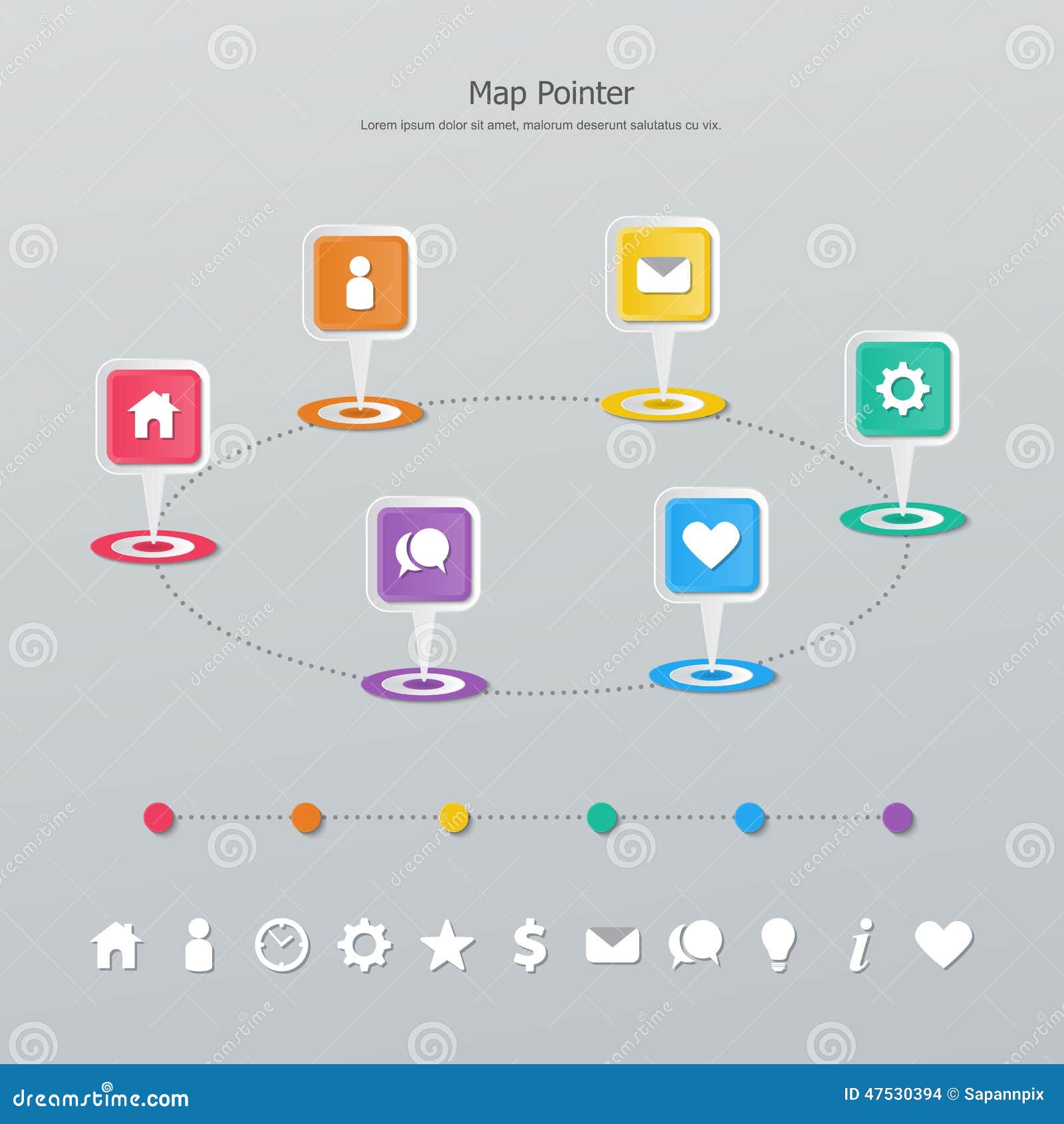 Timeline map pointer stock vector. Illustration of chat - 47530394