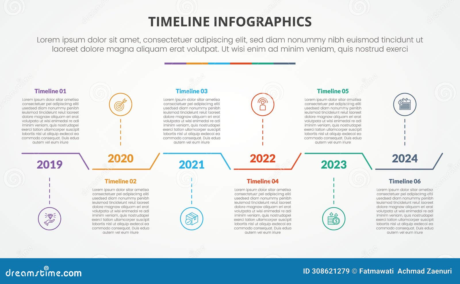 Timeline Milestone Infographic Concept with Creative Table Box ...