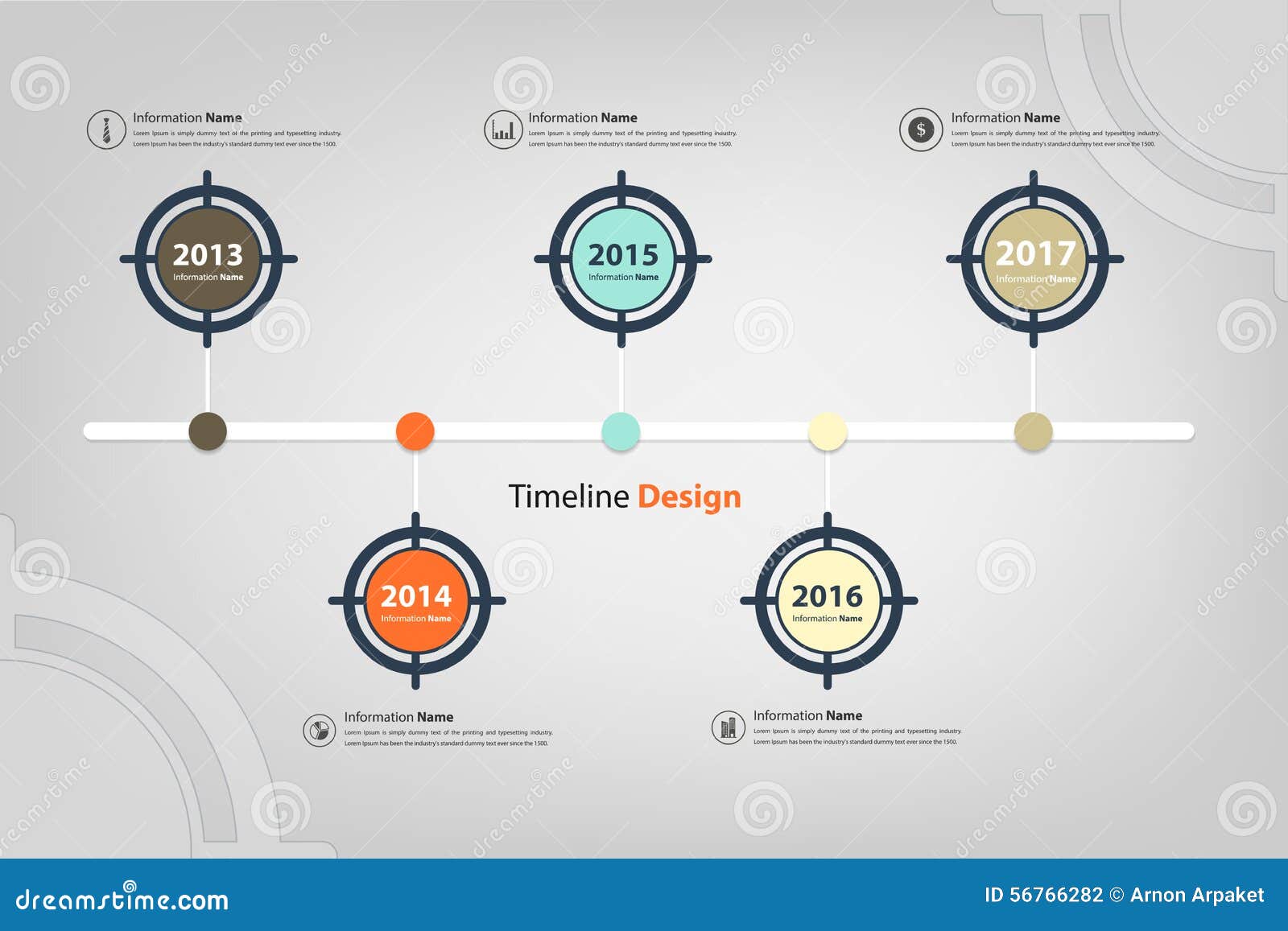 Timeline & Milstolpe I Det Infographic Måltemat Vektor Illustrationer ...