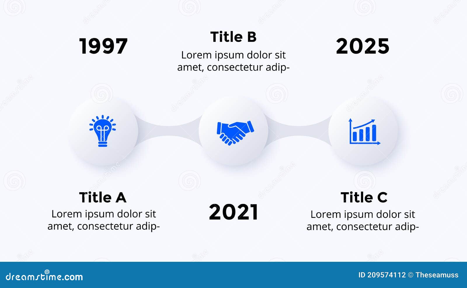 Timeline Neumorphic Vector Infographic. Presentation Slide Template ...