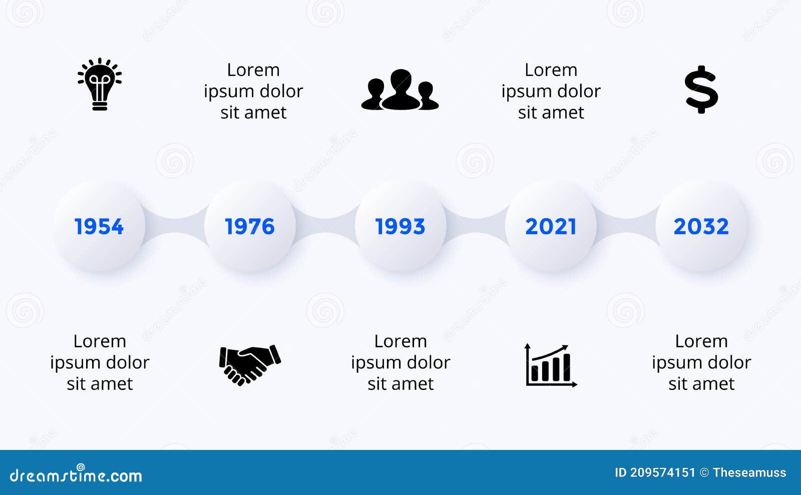 Timeline Neumorphic Vector Infographic. Presentation Slide Template ...