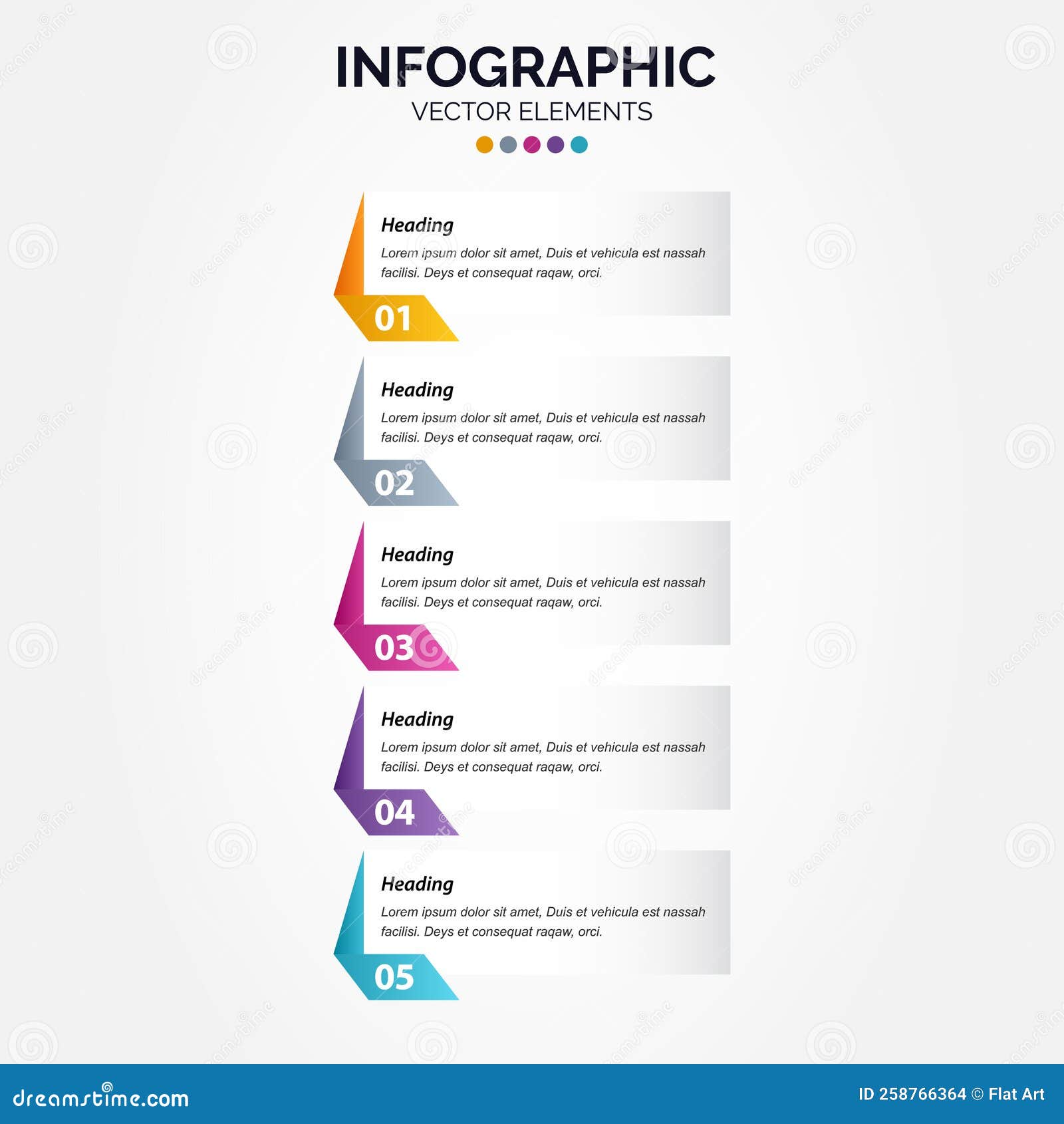 Timeline 5 Options Vertical Infographic for Presentations Workflow ...