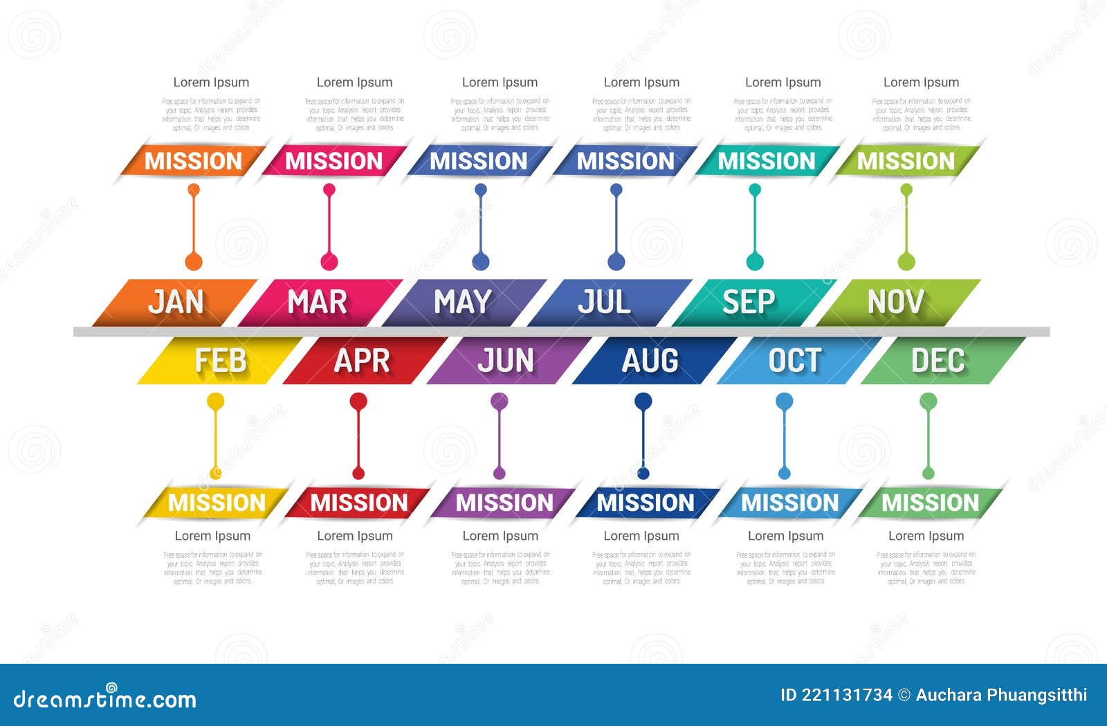 Timeline Business Can Be Used for Business Concept with 12 Options ...