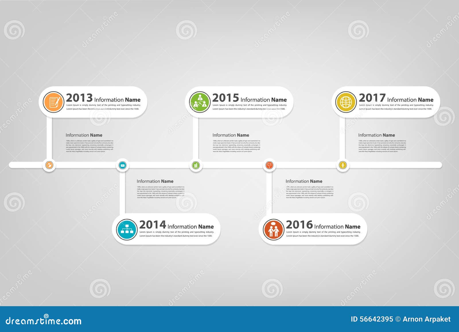 Timeline Progress with Business Icon Stock Vector - Illustration of ...