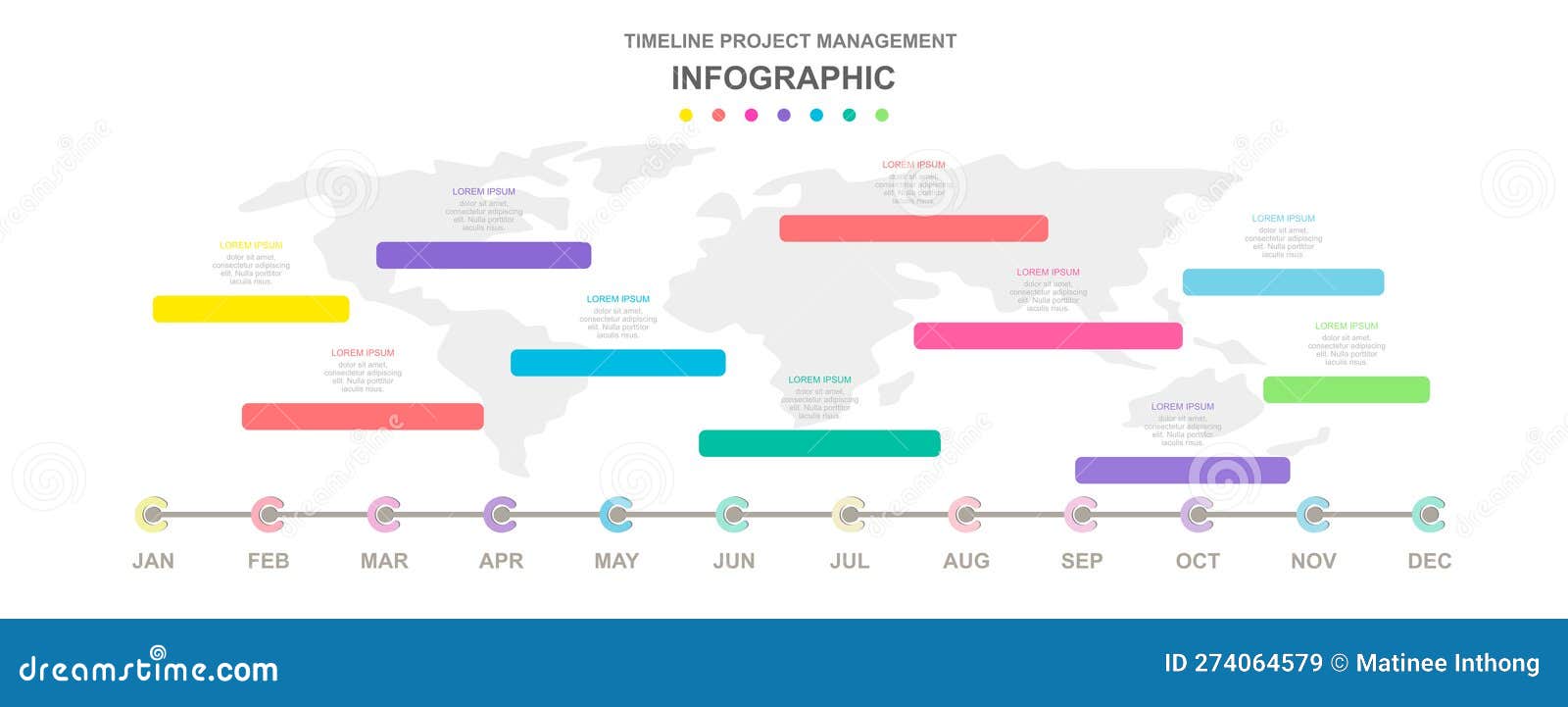 Timeline Project Management Infographic Design Template Annual. Vector ...