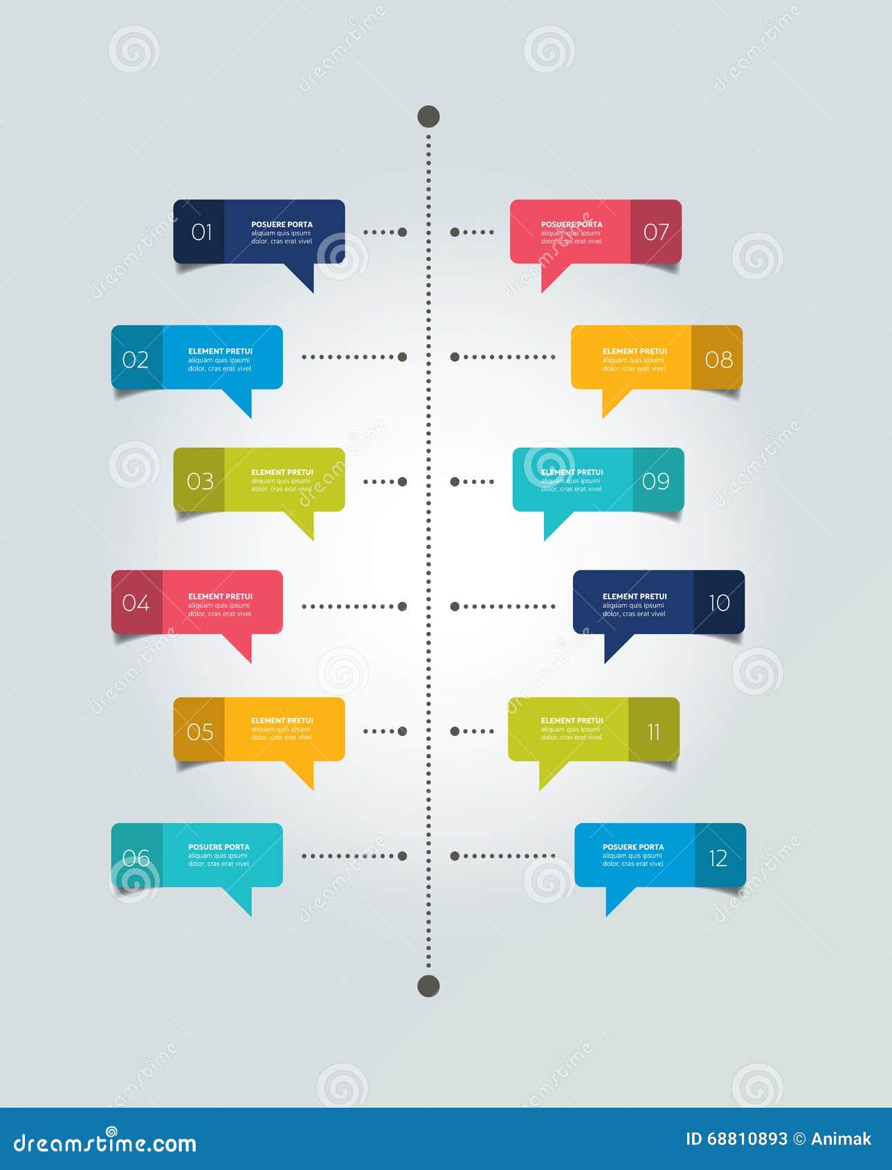Timeline Report Template. Color Shadow Scheme, Diagram Stock Vector ...