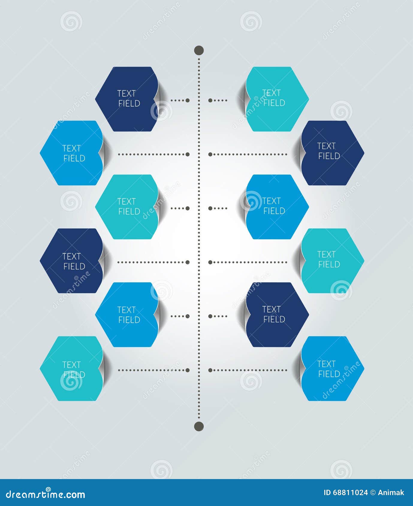 Timeline Report Template. Color Shadow Scheme, Diagram. Vector ...