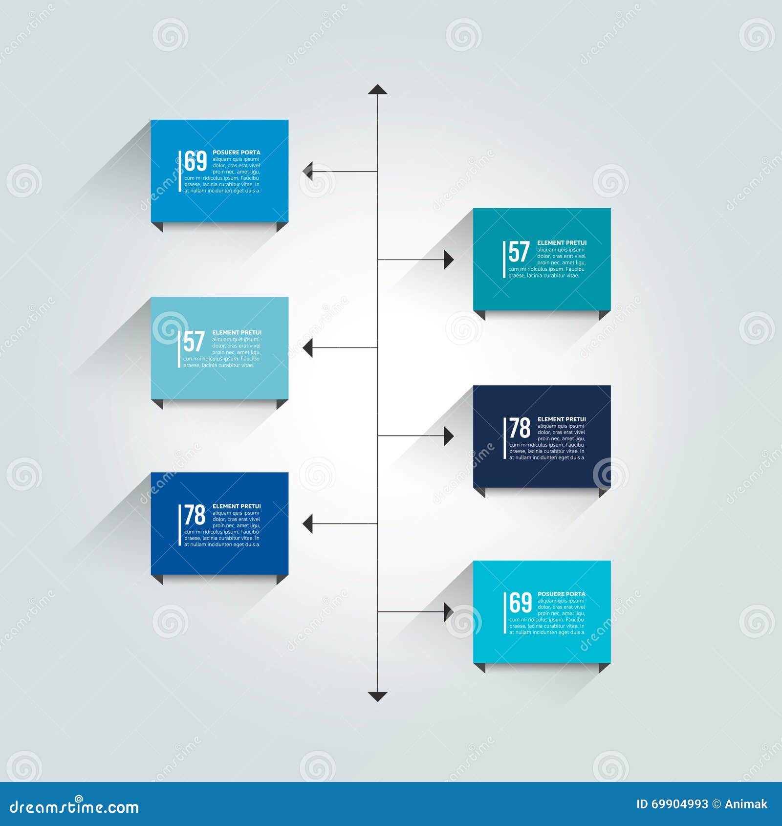 Timeline Report Template. Color Shadow Scheme, Diagram Stock Vector ...