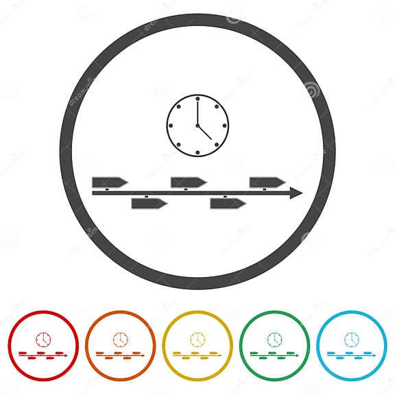 Timeline Ring Icon, Color Set Stock Vector - Illustration of brochure ...
