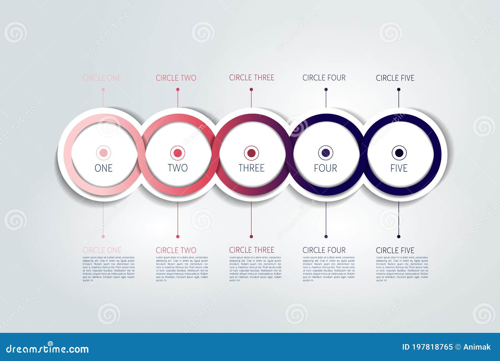 Timeline Scheme. Circle Connected 3D Infographic Stock Vector ...