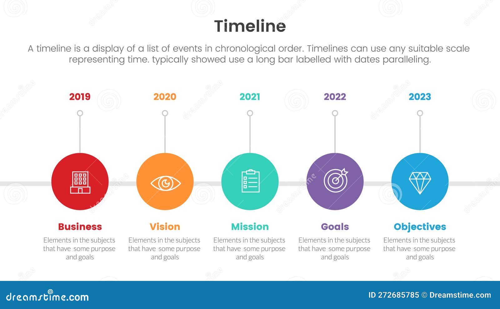Timeline Set Of Point Infographic With 4 Point Stages And Box And ...