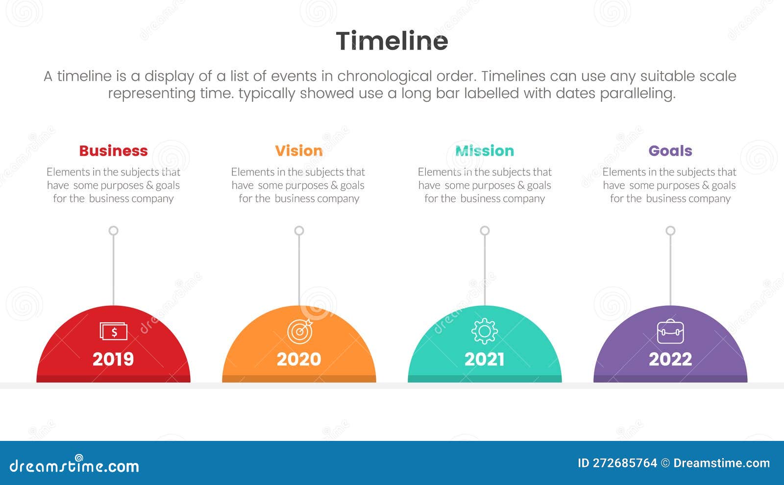 Timeline Set Of Point Infographic With 4 Point Stages And Box And ...