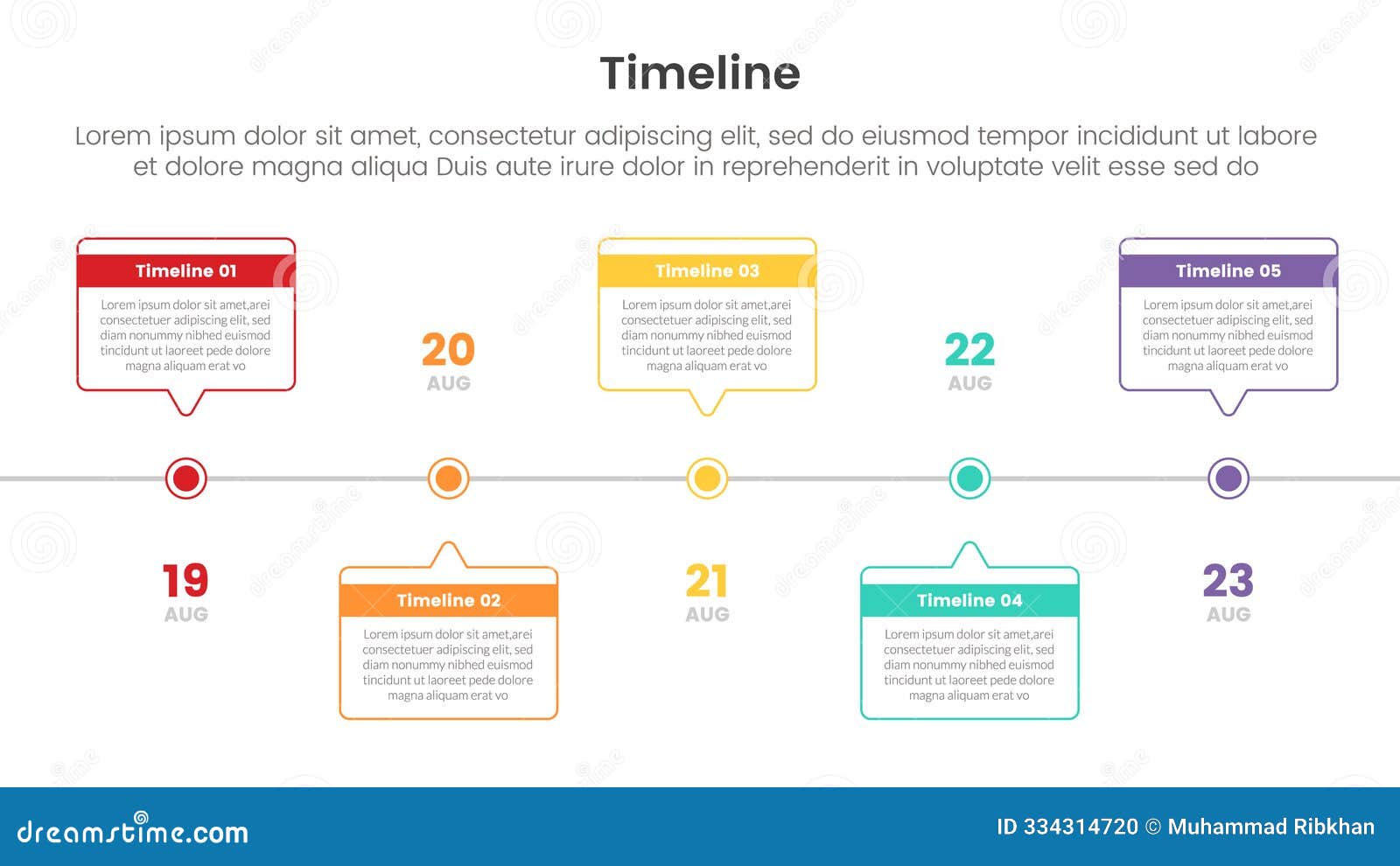 Timeline Set Of Point Infographic With Outline Callout Box On ...